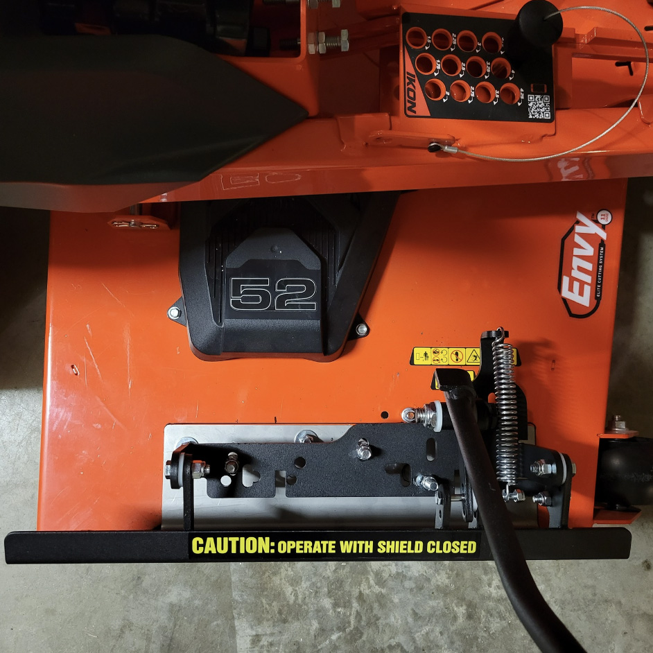 Zero Turn Chute Blocker for Mowers with Notched Decks