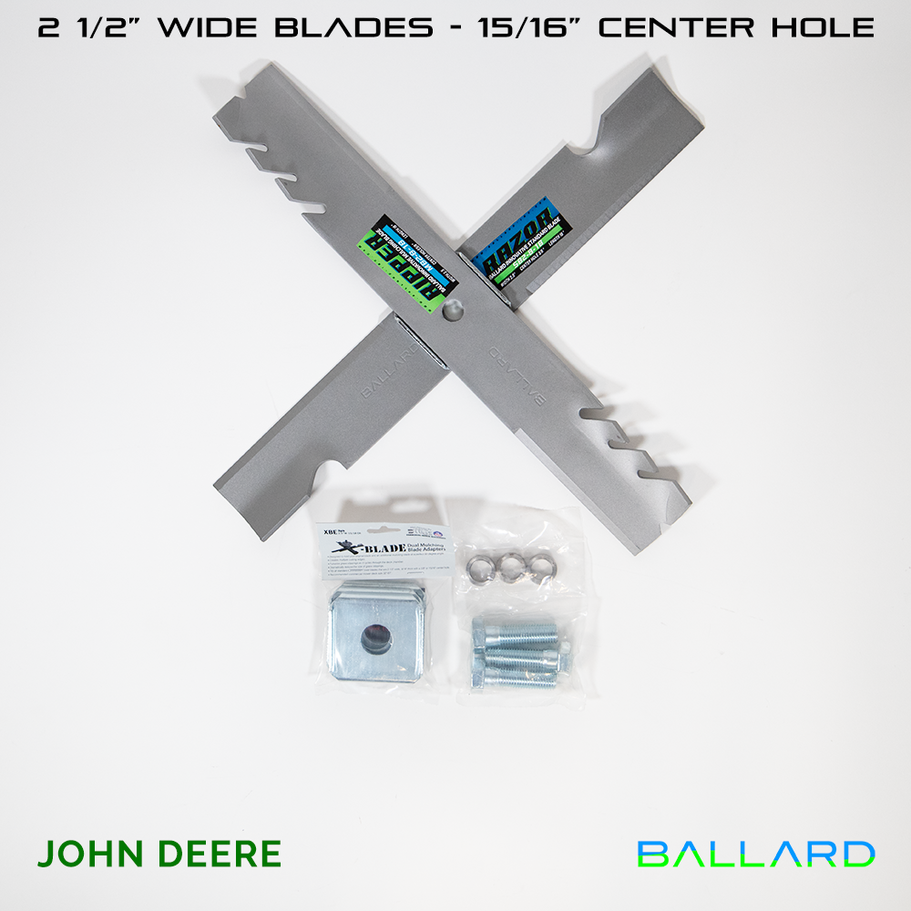 X-Blade Dual Mulching Blade Adapter Kit for John Deere (2 ½” – 7/8 ...