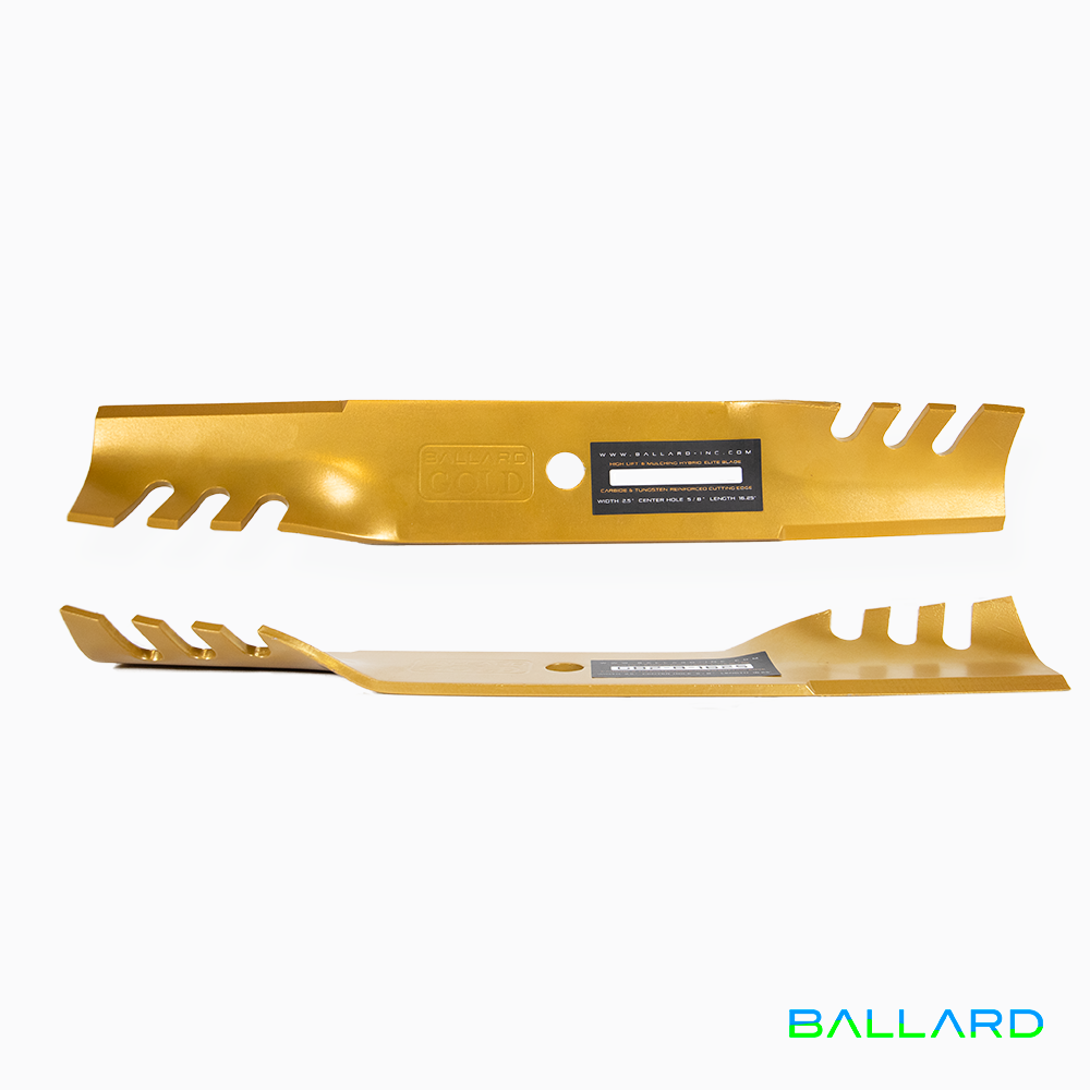 GOLD Hybrid Mower Blades: 18" Long, 2.5" Wide, 5/8" Center Hole ...