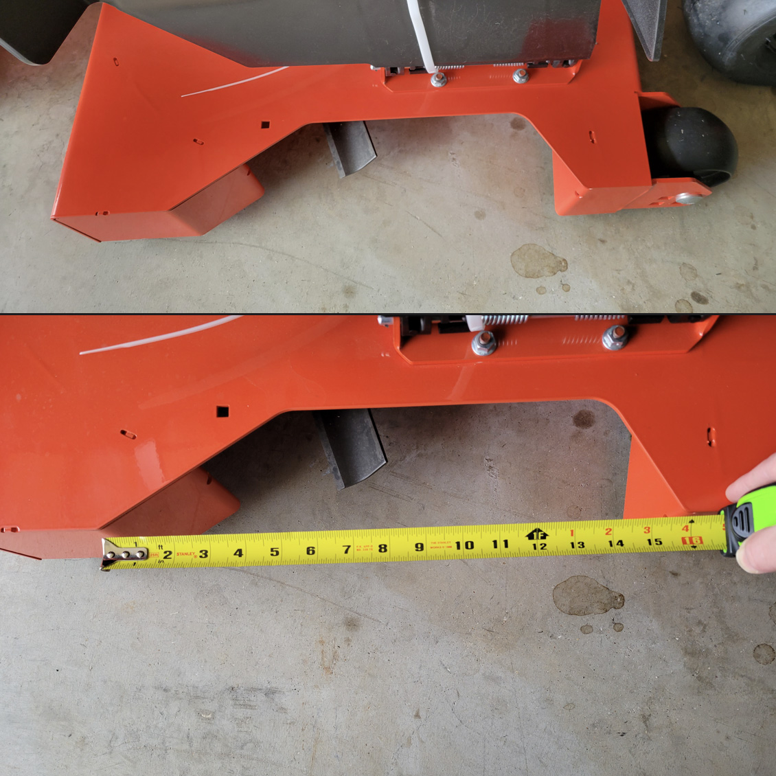 Zero Turn Chute Blocker for Mowers with Notched Decks